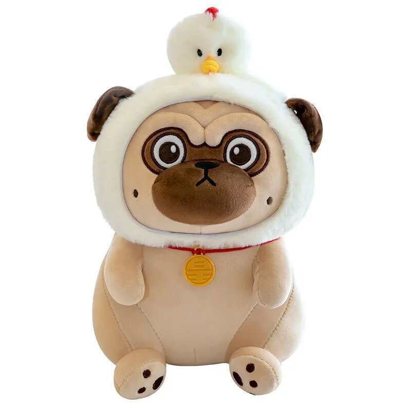 Плюшевый мопс с курочкой, Хлопок