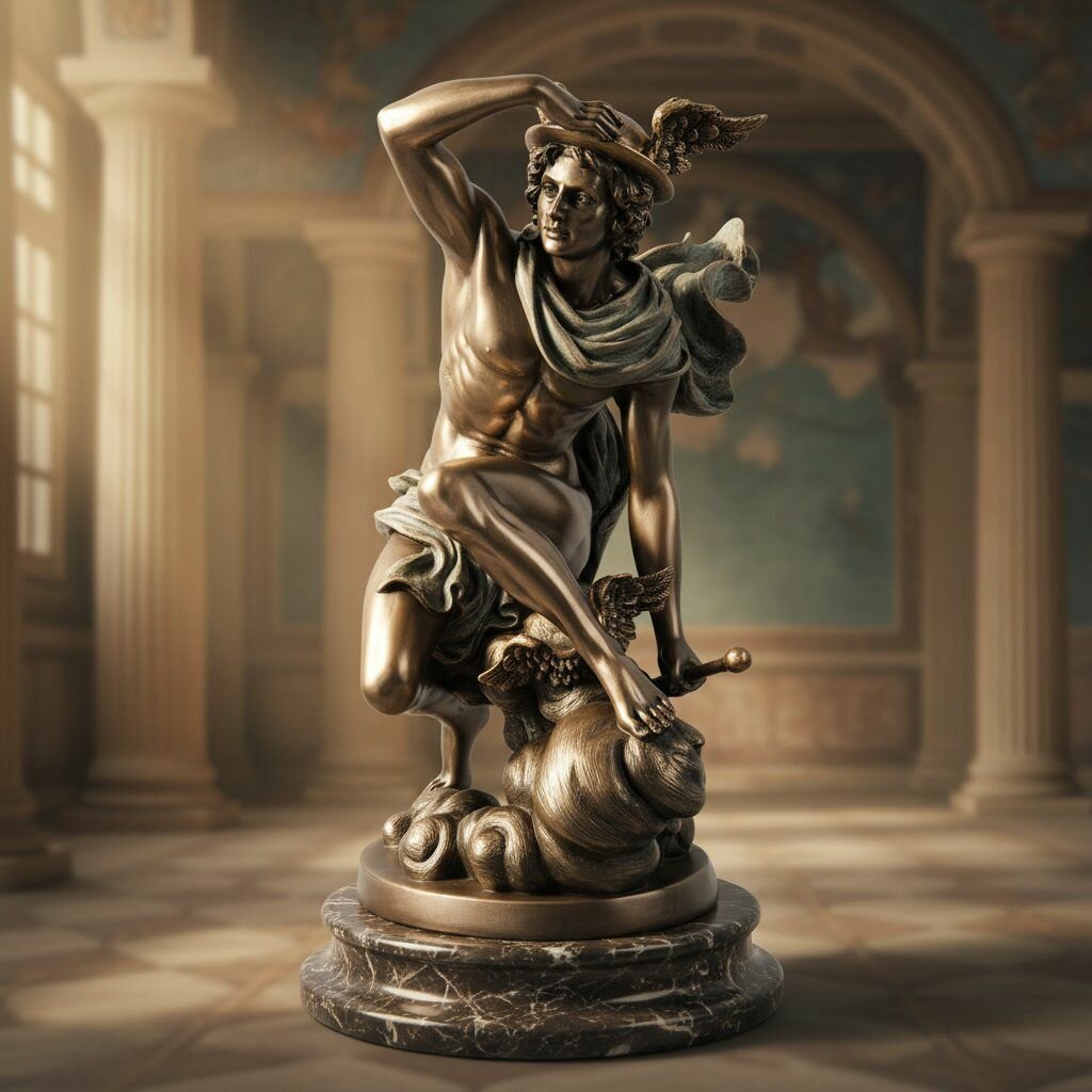 Статуэтка Гермес - бог торговли и счастливого случая, юношества и красноречия