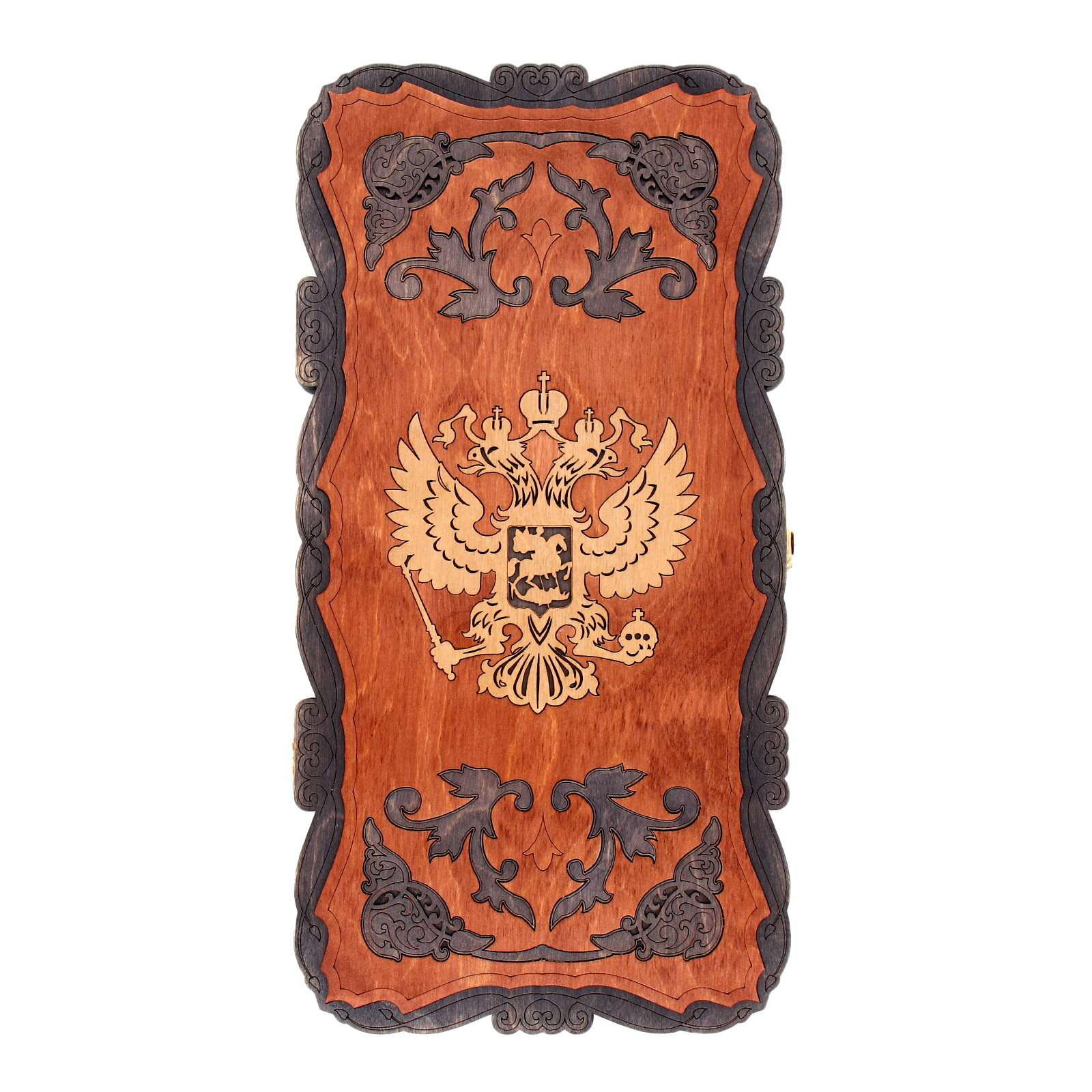 Нарды деревянные большие, резные, настольная игра "Герб", 45x45 см
