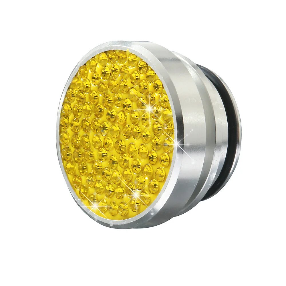 Новая автомобильная прикуриватель, металлическая заглушка со стразами, кнопка, подходит Lemon yellow