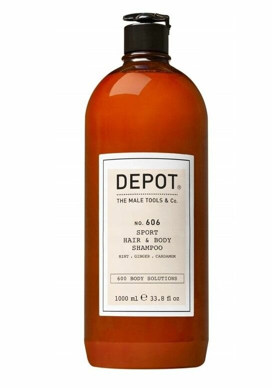 Depot 606 Освежающий шампунь для волос и тела с мятой, имбирем и кардамоном, 1000 мл