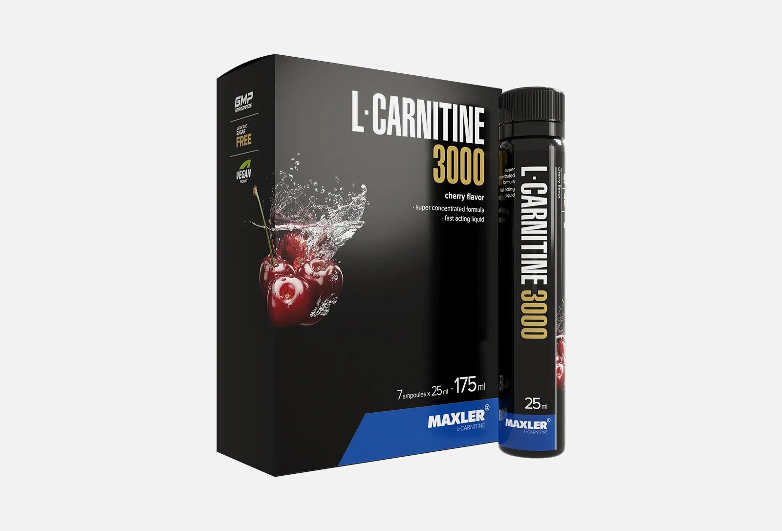 Л-Карнитин веганский Maxler L-Carnitine 3000 (14*25 мл) (вишня)