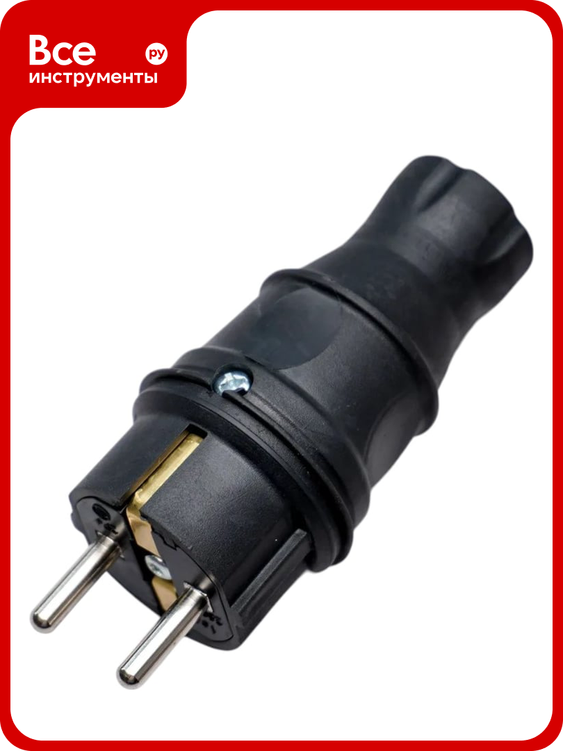 Разборная, Mutlusan, вилка Mutlusan Electric, каучук, 16 А, 250 В, IP44, черная 10083300028, прочного каучука, черный