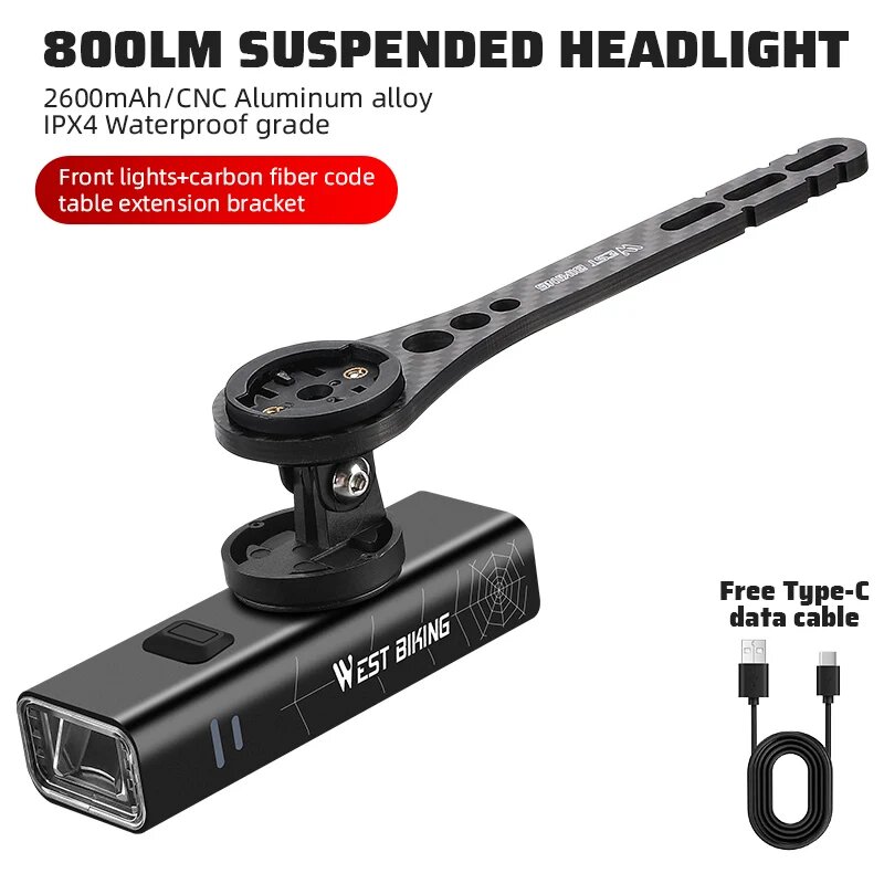 Велофара WEST BIKING 400/600/800 люмен 800LM Set A