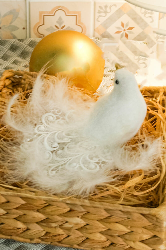 Декоративное украшение на клипсе голубка лани, перо, 15 см, Goodwill MC40323