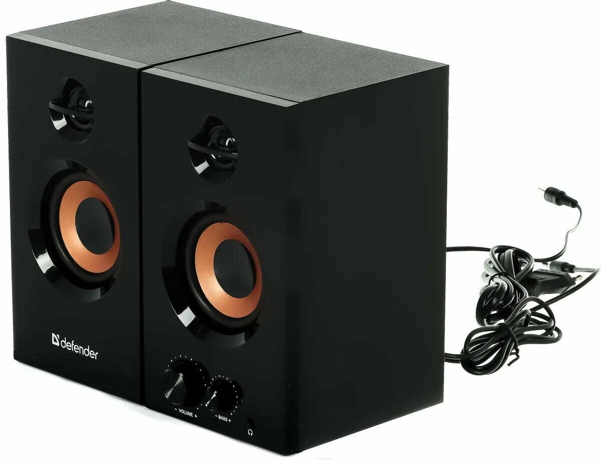 Фронтальные колонки Defender Aurora S20, 20Вт, фазоинверторный тип, черные