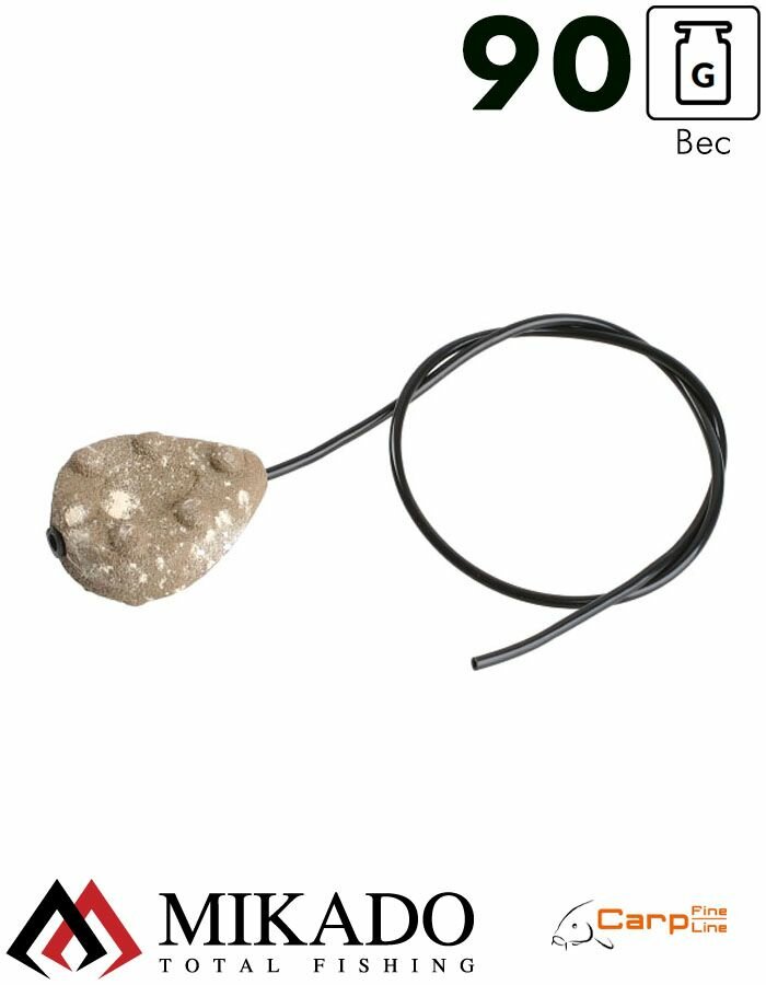 Грузило карповое Mikado с антизакручивателем. плоское (песочный) 08S 90 г.