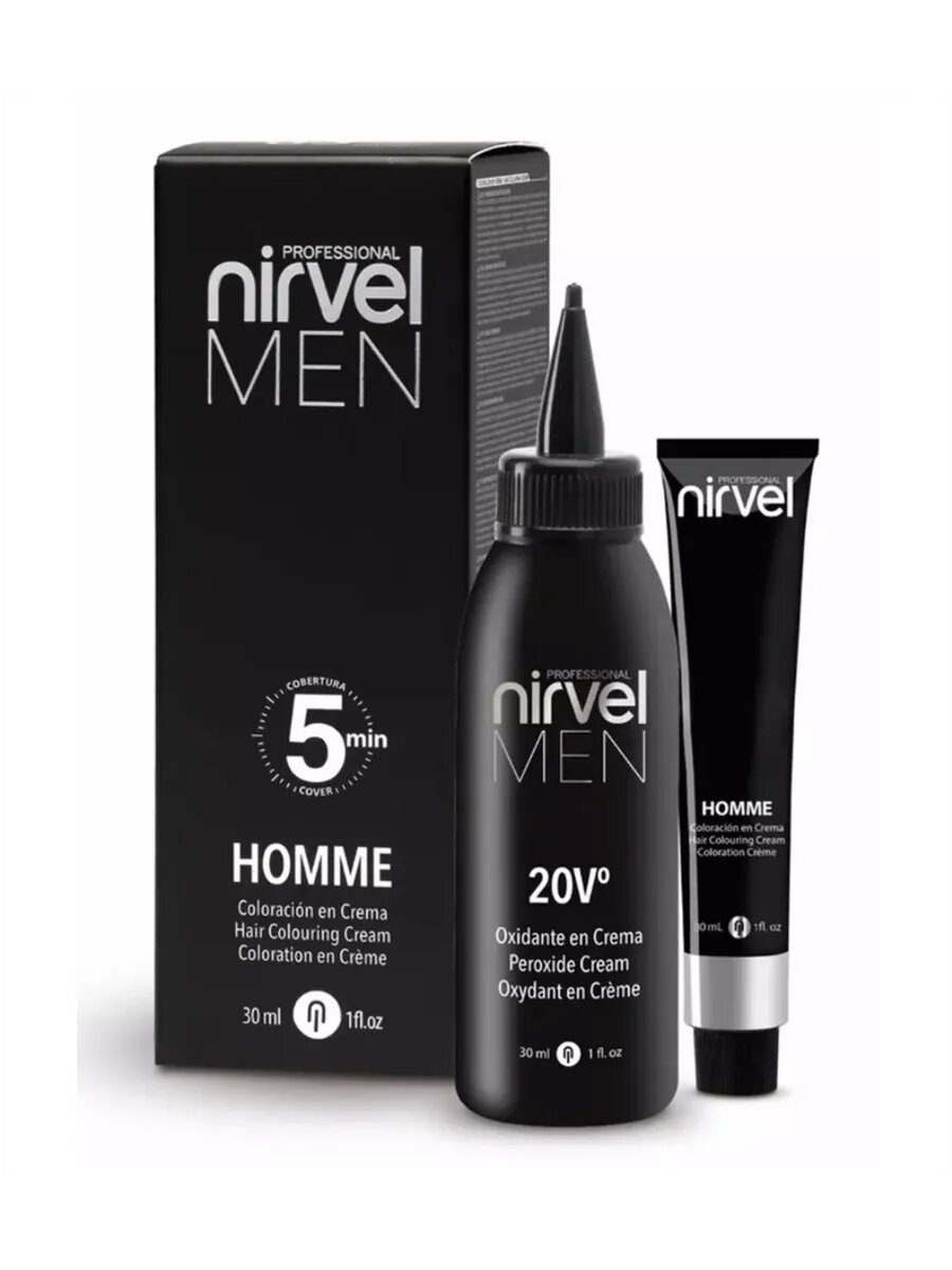 Краситель Nirvel "Homme", для камуфляжа седины, безаммиачный, для мужчин