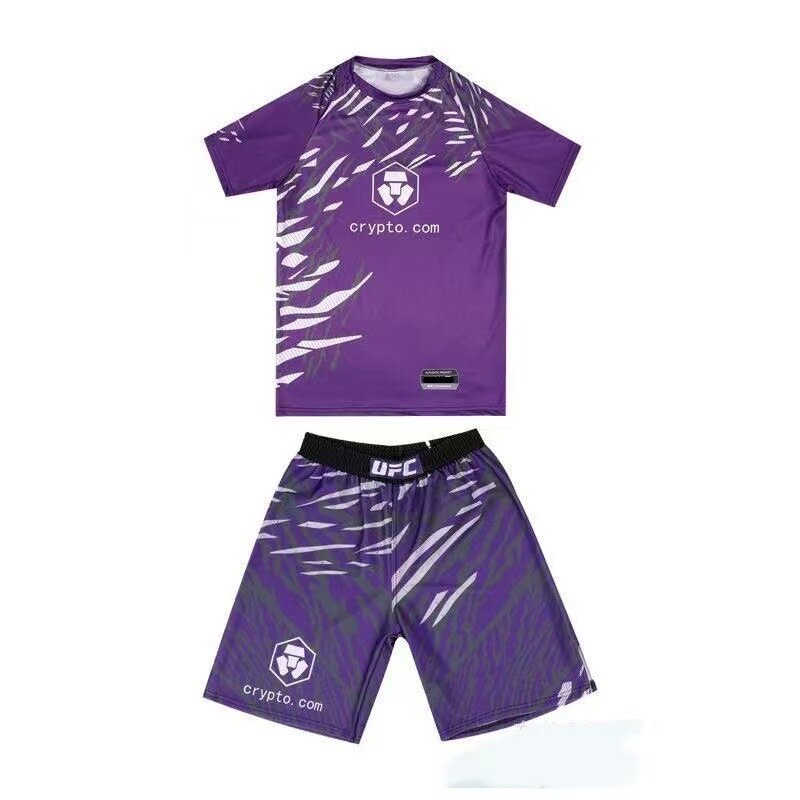 Спортивная одежда для ММА для мужчин и женщин, спортивный костюм для фитнеса UFC с коротким рукавом и шортами, боксерский костюм, быстросохнущий комплект для саньда.