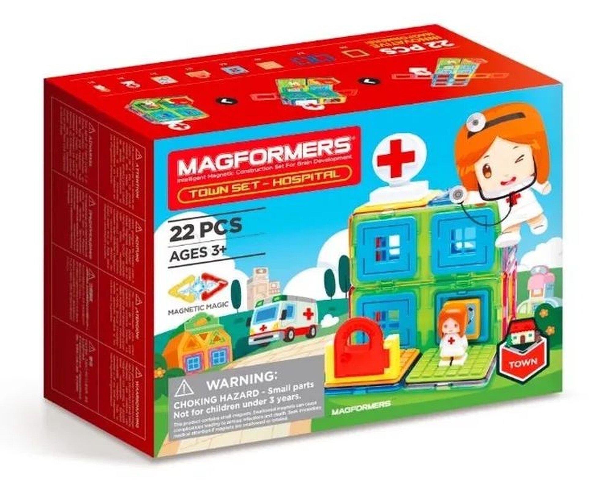 Конструктор Magformers - Магнитный конструктор TOWN SET-HOSPITAL, 22 элемента - Магформеры 005-717006