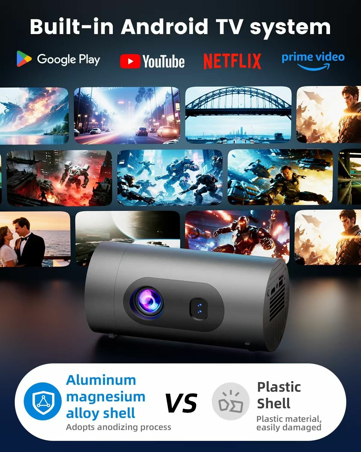 Проектор Q8, 1LCD, серый — фото 1