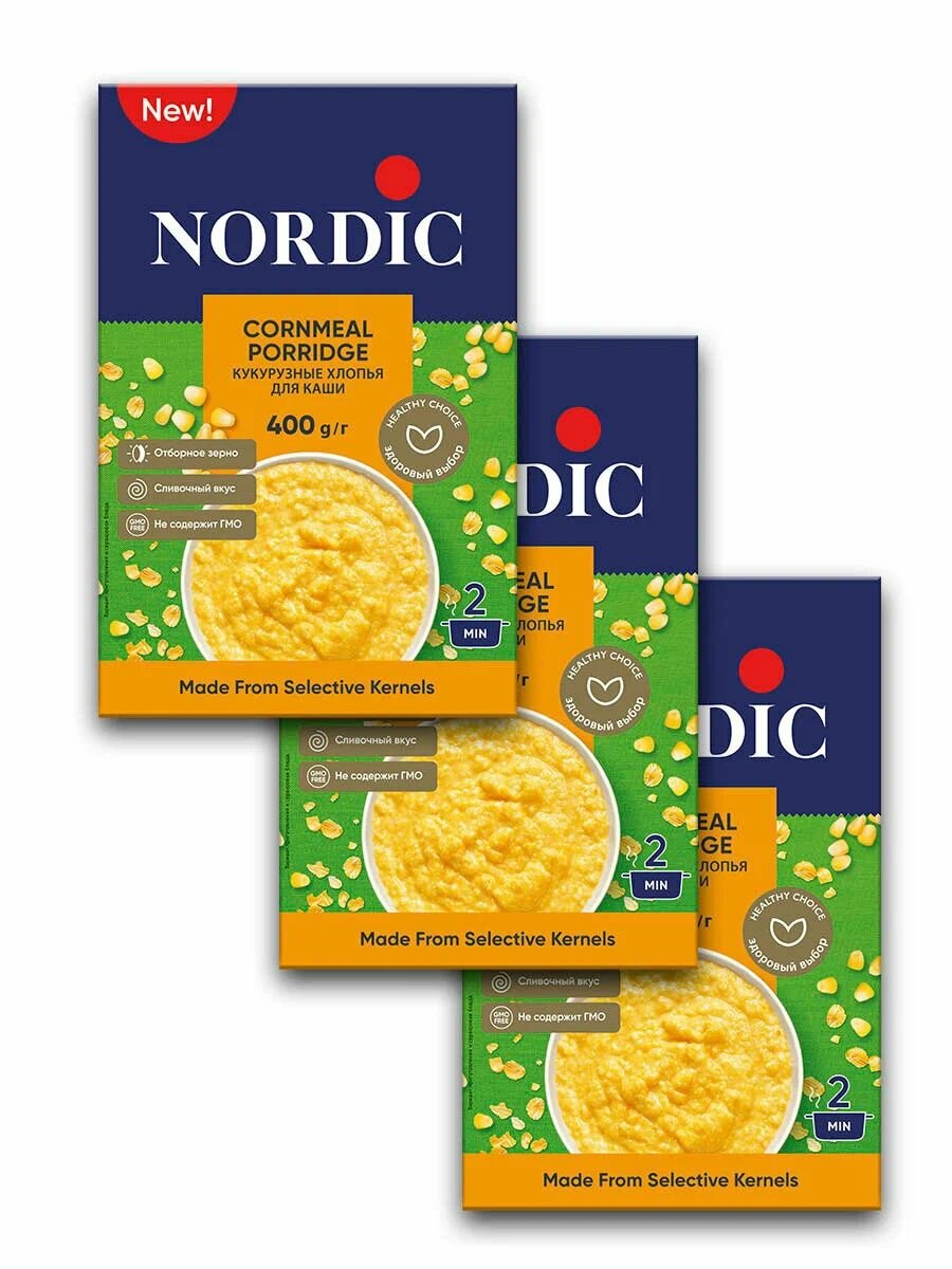 Хлопья 3 пачки по 400 грамм кукурузные постные