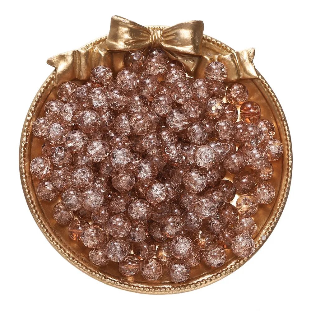 Бусины из битого стекла ассорти, 7*8 мм, 50 шт, цвет коричневый. Для рукоделия и создания украшений