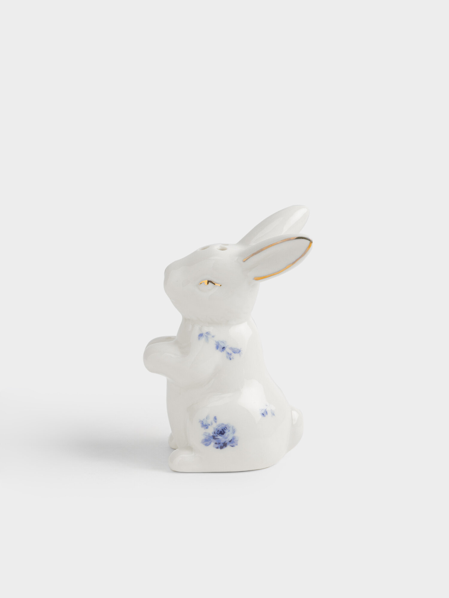 Емкость для соли или перца, 9 см, фарфор P, бело-золотистая, Кролик, Tradition Easter, Kuchenland
