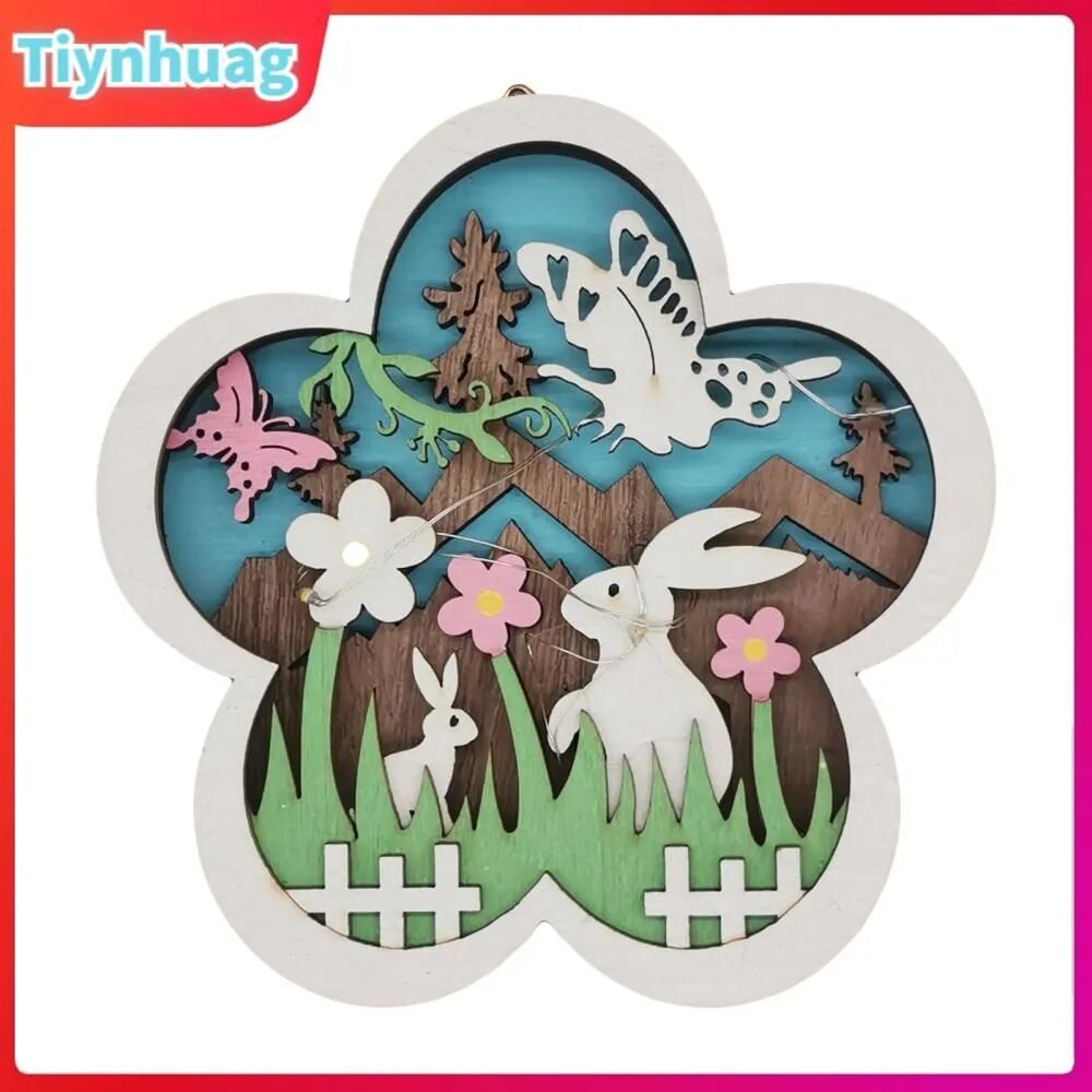 Пасхальные деревянные фигурки с LED, уютные, легко вешаются, для создания праздничной атмосферы