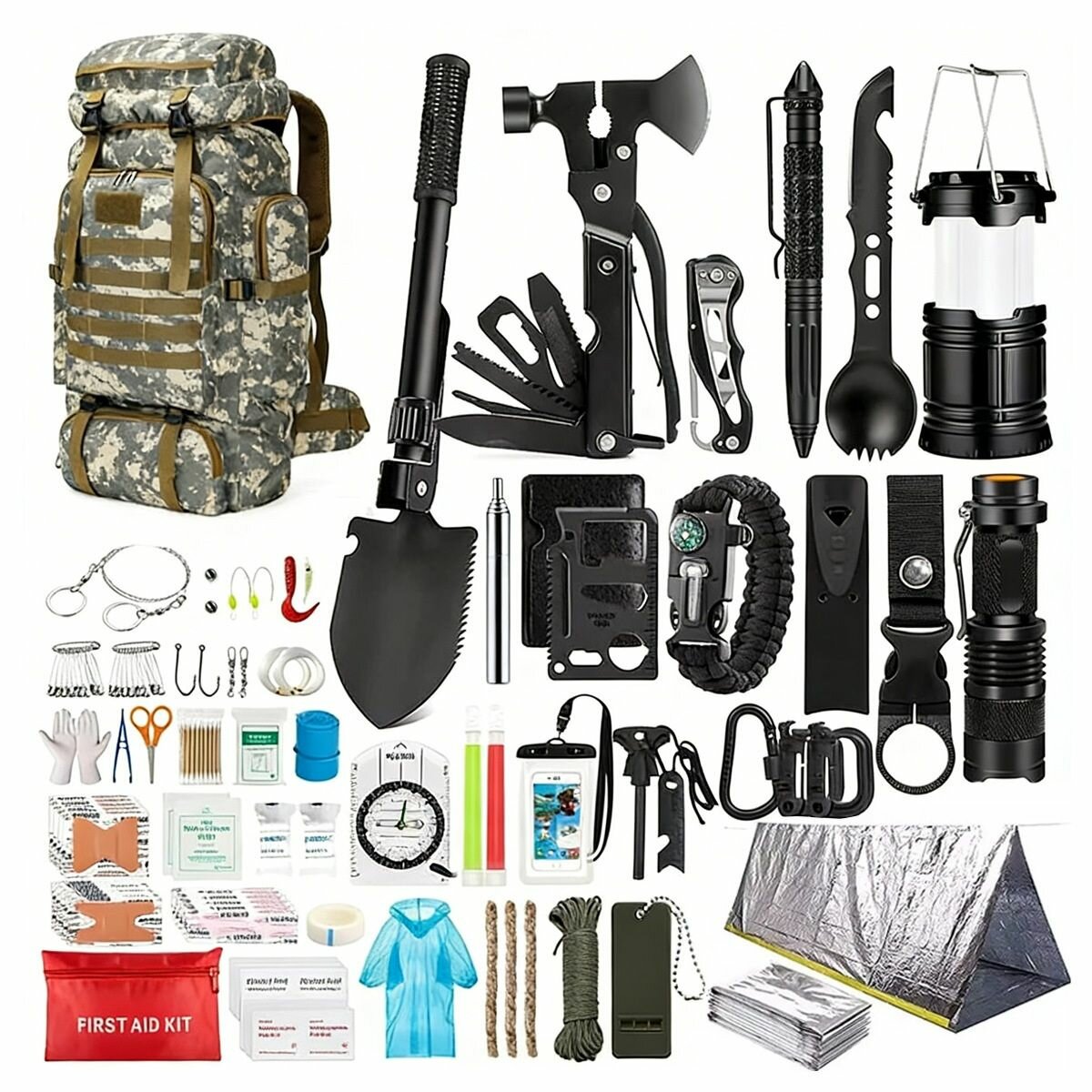 Набор для выживания, аварийный комплект для кемпинга и походов, 24 предмета