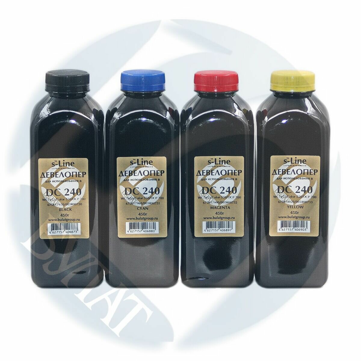 Девелопер булат s-Line DC 240 Y для Xerox DC 240, WC 7655, Color 550, DCP 700 (Жёлтый, банка 450 г)