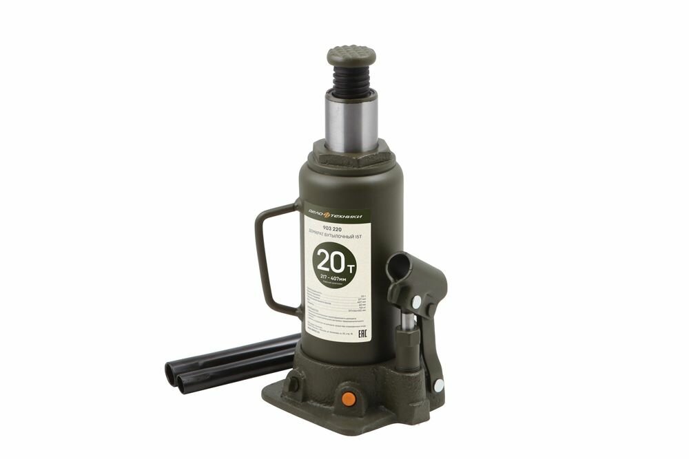 Домкрат гидравлический бутылочный 20 тонн, 217-407мм