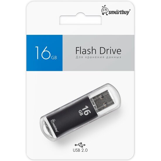 USB флешка Smartbuy 16Gb V-Cut black USB 2.0