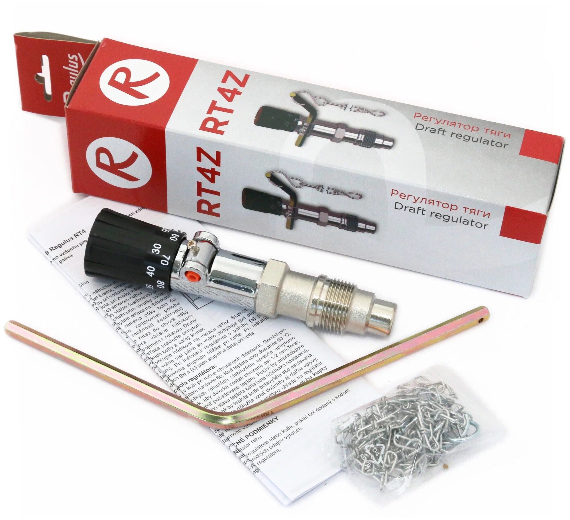 Регулятор тяги ROMMER REGULUS RT4Z к твердотопливным котлам (RSB-1110-005696)