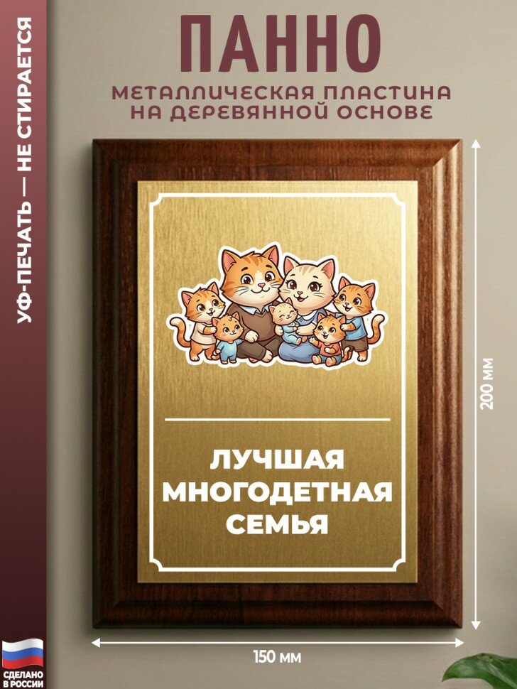 Настенный диплом "Лучшая многодетная семья"