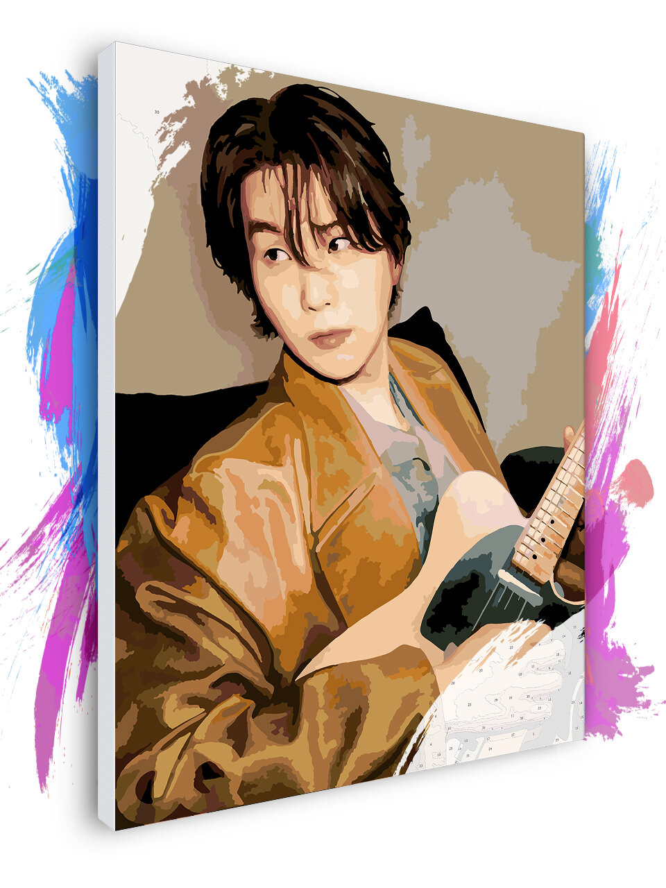 Картина по номерам на холсте BTS Юнги с гитарой, 40 х 50 см