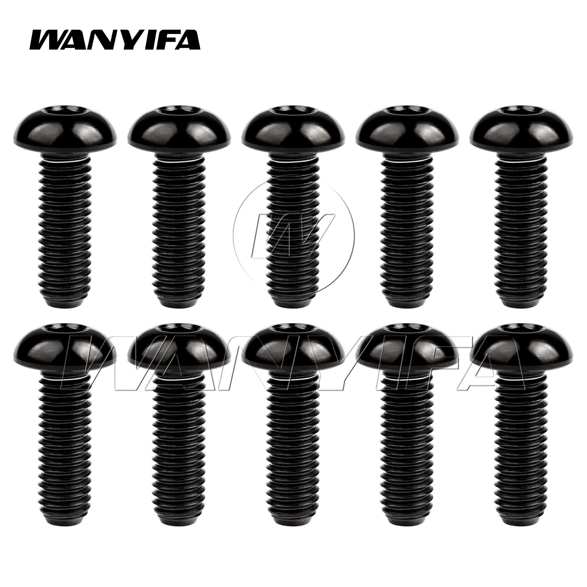 Wanyifa титановые болты M3/M4/M5x6 8, 10, 12, 15, 18, 20, 25, 30 мм Black, M3x8mm