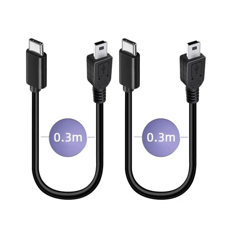 Кабель USB Type-C — Mini USB 0,3 м 2PCS