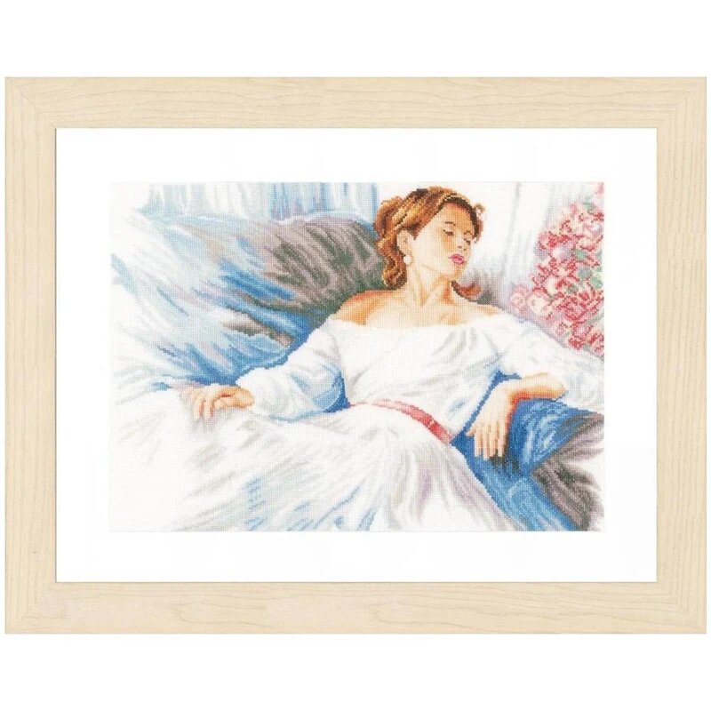 Набор для вышивки крестом "Элегантная леди" Lanarte PN-0150002 14CT unprint canvas