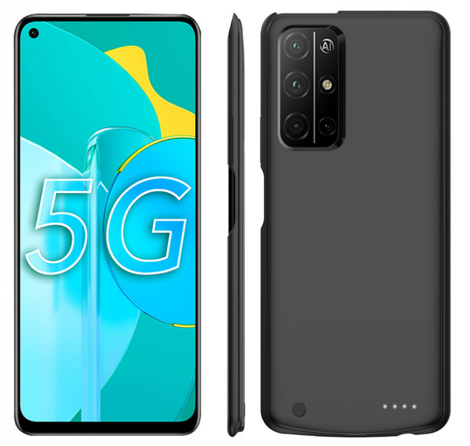 Чехол-бампер MyPads с аккумулятором 6800mAh для Huawei Honor 30 Pro черный