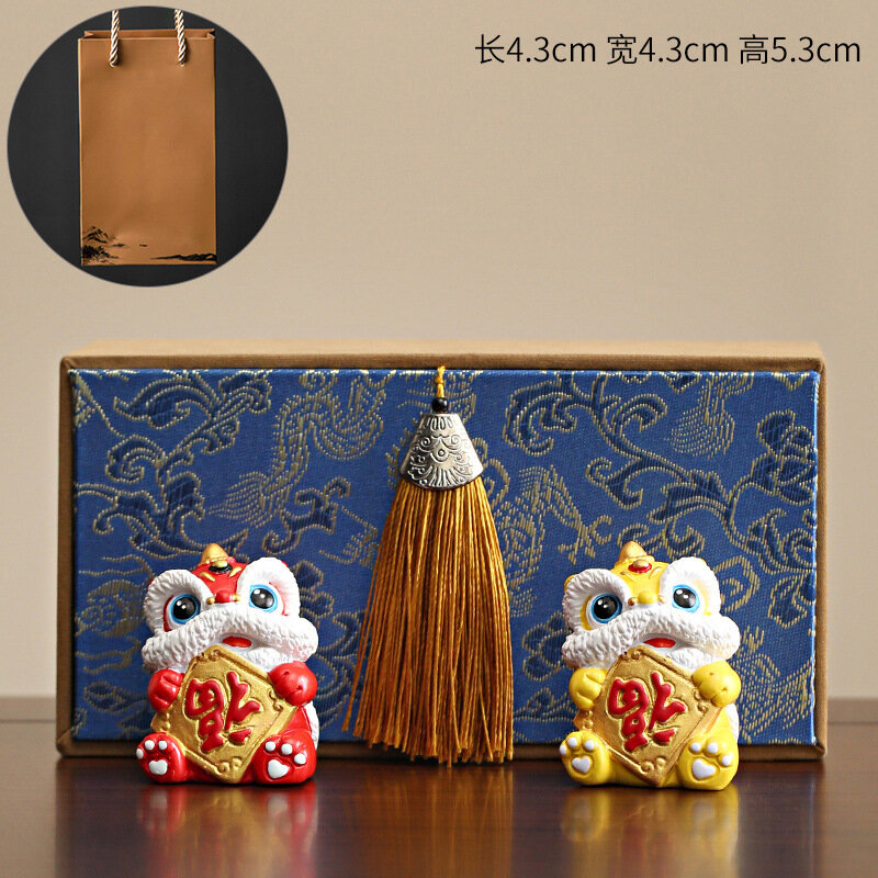 Модный китайский каменный лев для танца льва, креативное украшение, высококачественное декоративное изделие для чайного столика, подарок на день рождения.