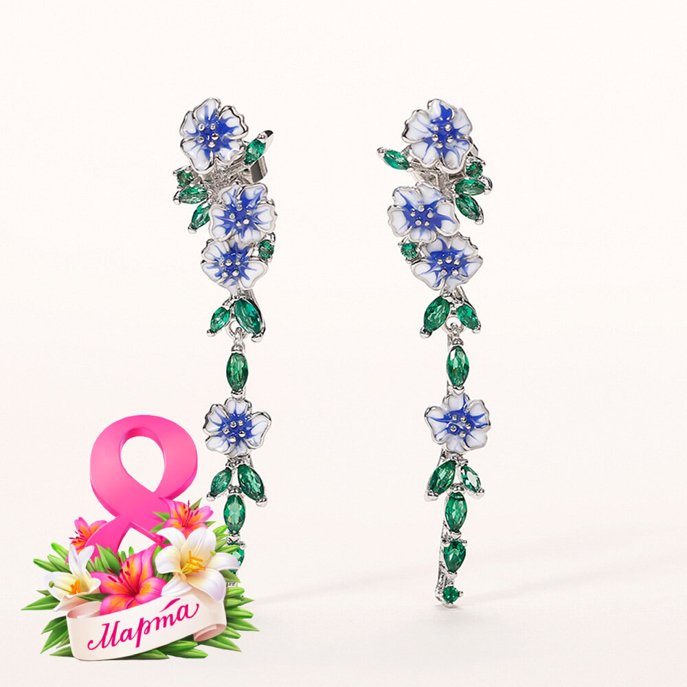 Серьги, фианит