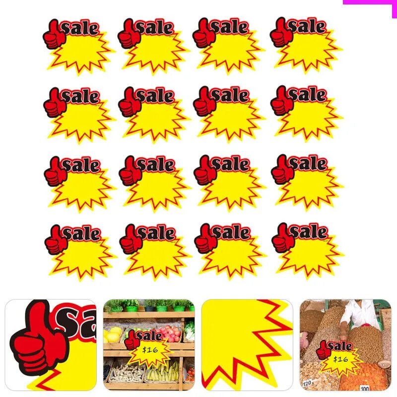 Розничные бирки и этикетки для продажи товара, рыночные наклейки, рекламные объявления, 50 шт.
