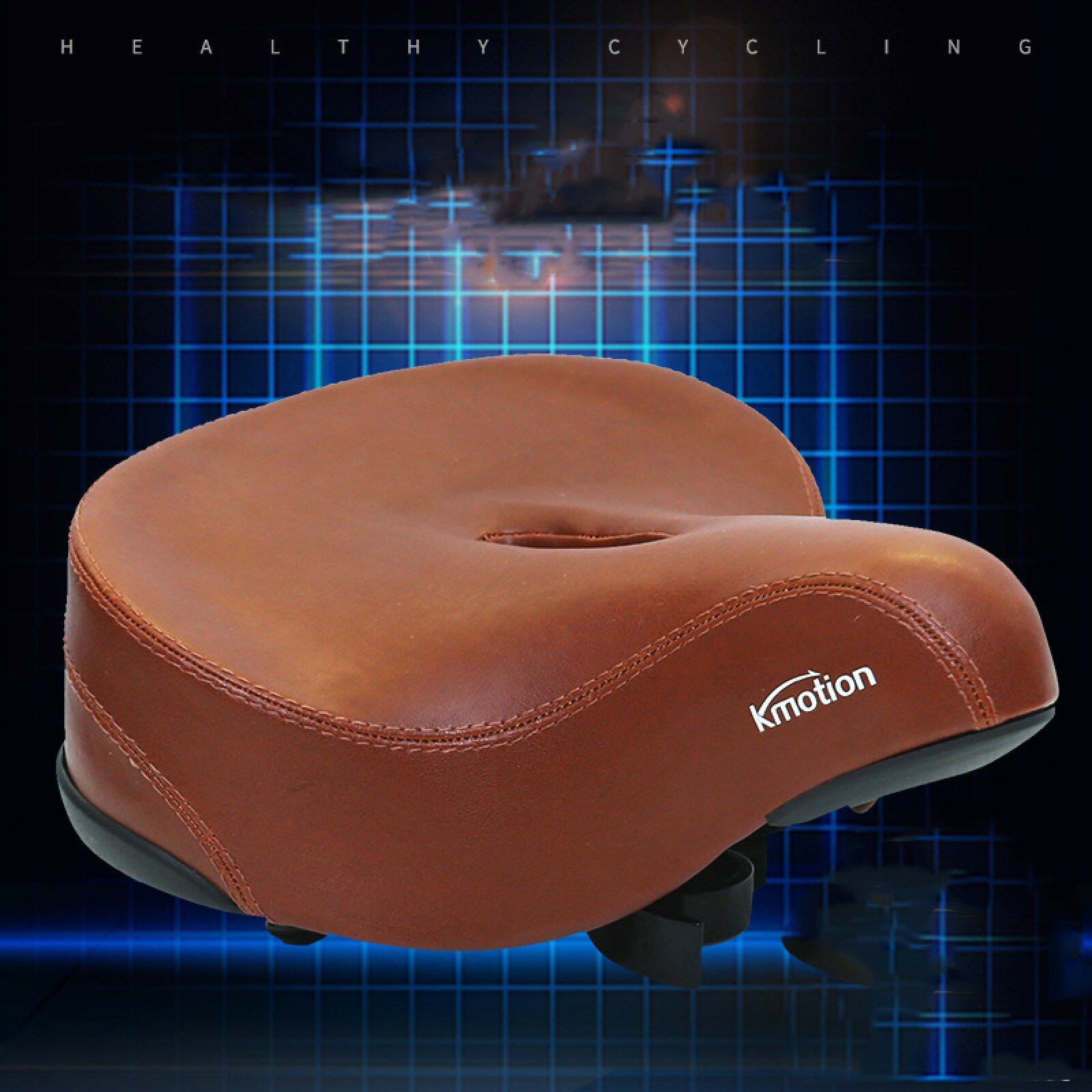 Большое кожаное сиденье MyPads для велосипеда с мягкой амортизацией и вентиляционным отверстием