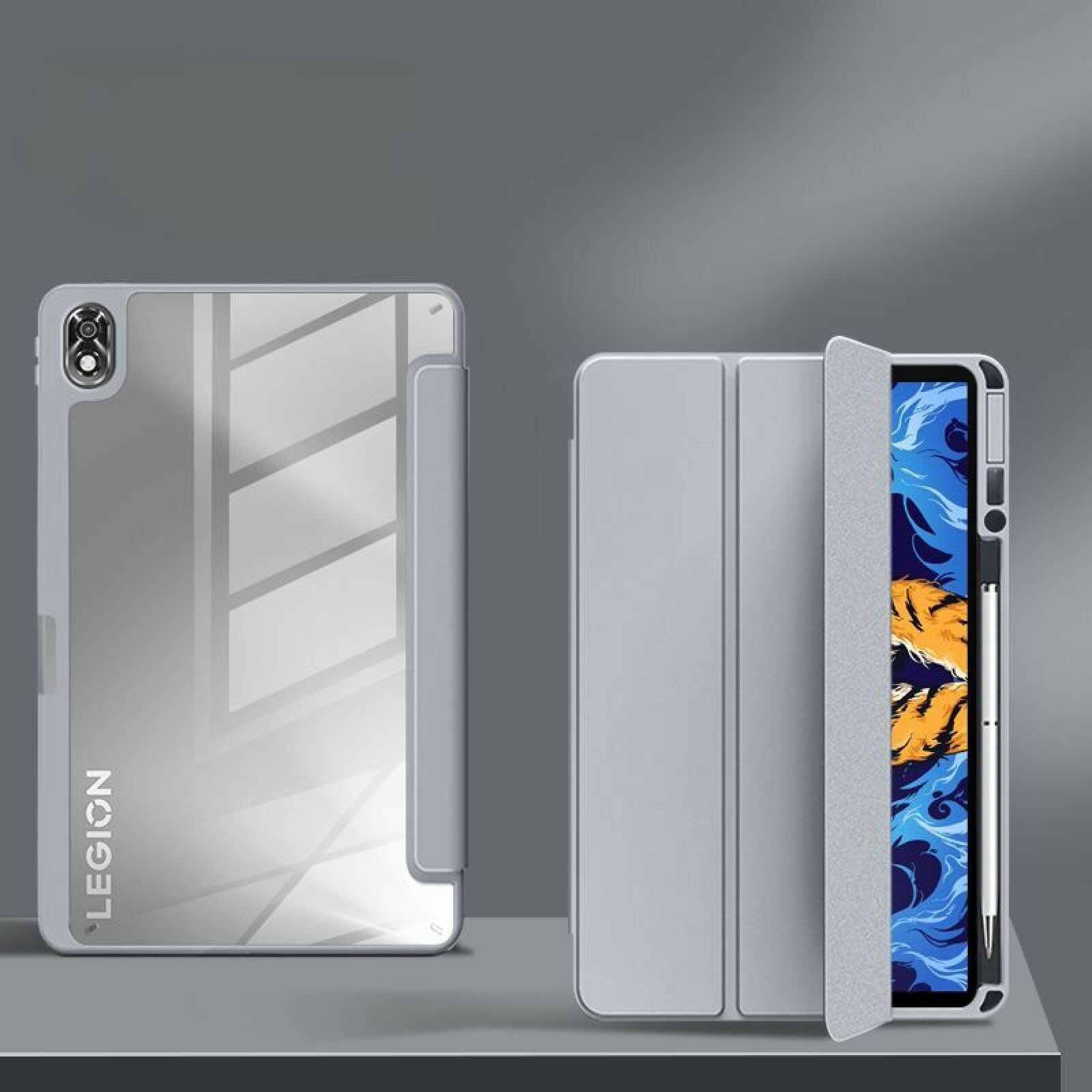 Чехол MyPads для планшета Lenovo Legion Y700 8.8" TB-9707F TB-9707N прозрачный с подставкой