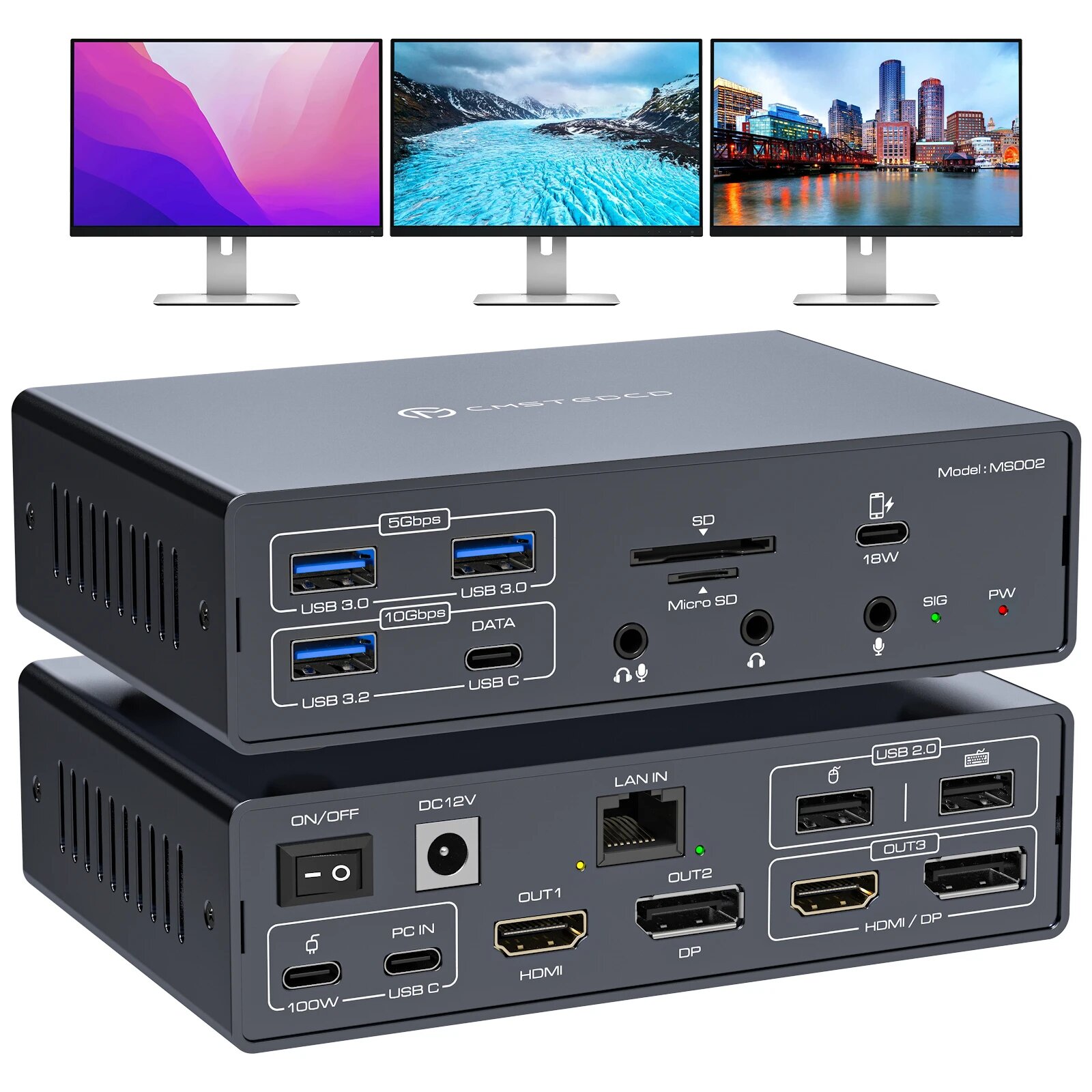 Док-станция USB-C DisplayLink 19-в-1 для MacBook MS002 EU Plug