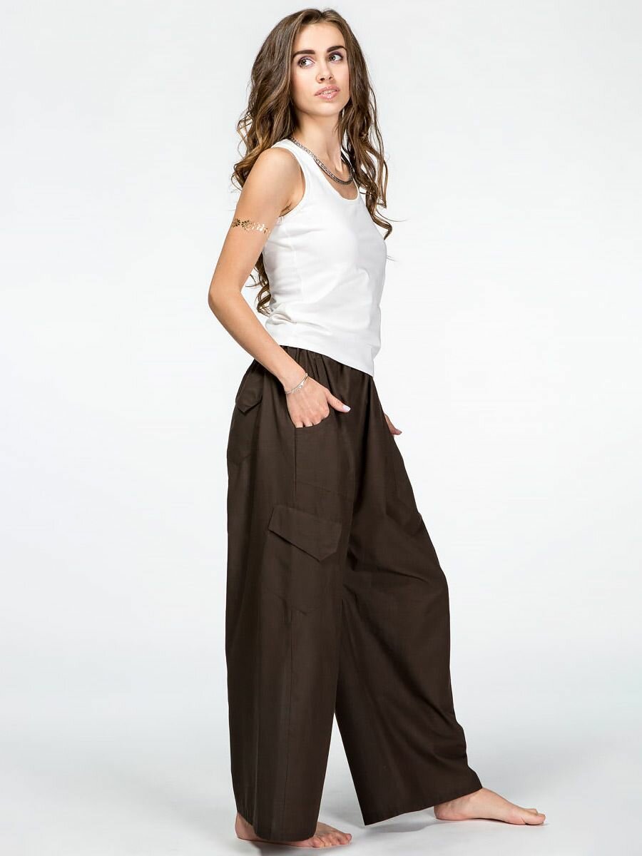 Брюки спортивные IndiaStyle, размер L-XL, коричневый — фото 1