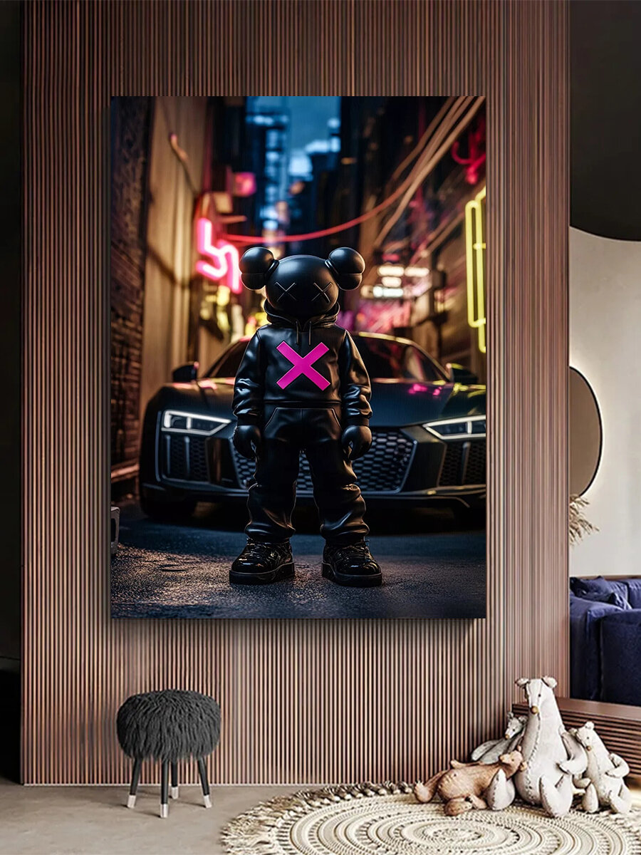 Картина на стену - "Кавс, Kaws, современный ПОП АРТ" , 60х80 см.