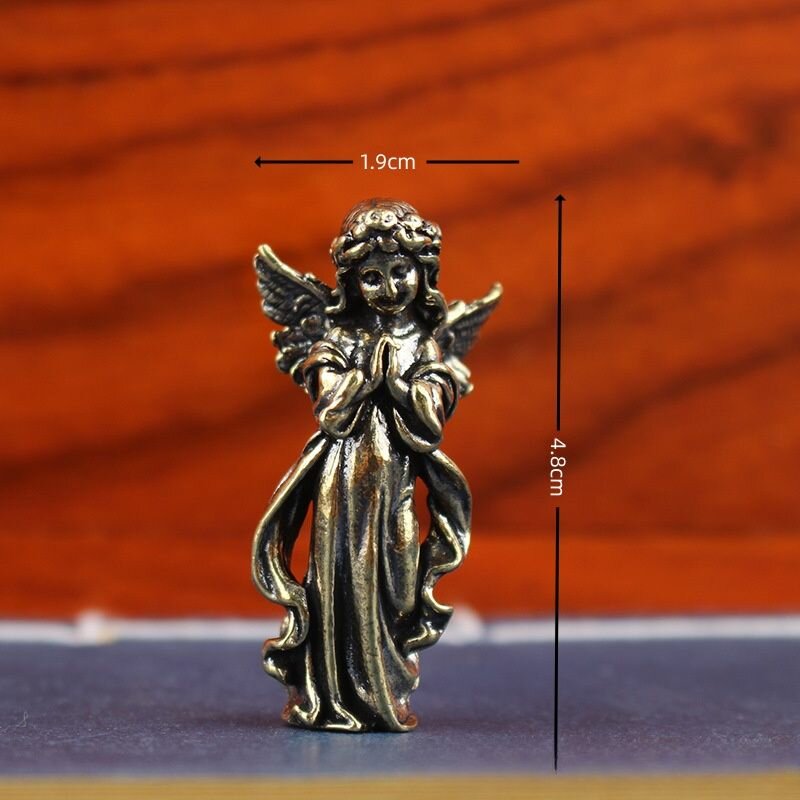 Медная статуэтка ангела-хранителя, маленькая, для рукоделия