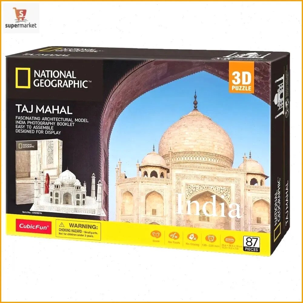 Пазл 3D National Geographic Тадж-Махал, 87 деталей для взрослых и детей