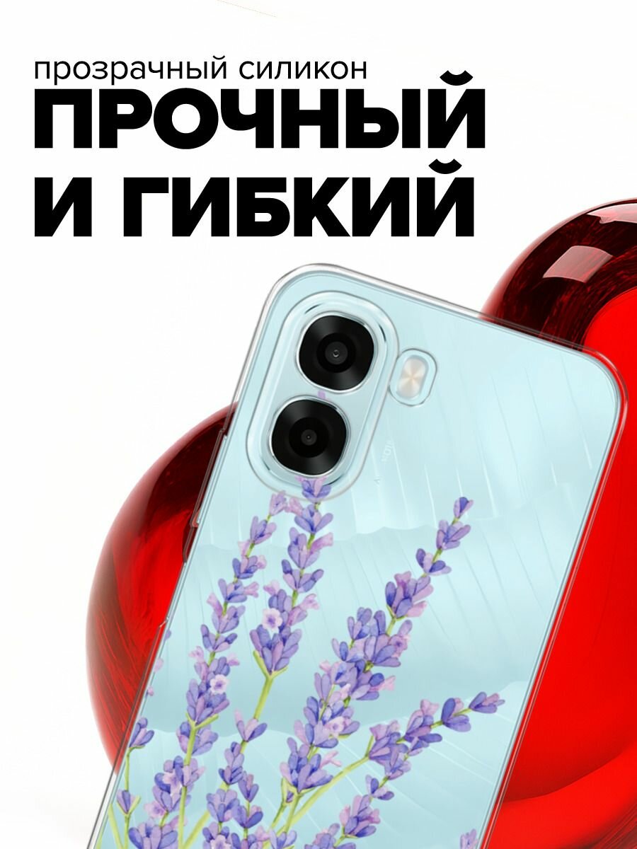Силиконовый чехол на Oppo A6x / Оппо A6x с принтом С лавандой — фото 1