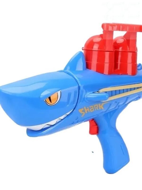 Игрушечный пистолет в форме акулы Shark, для мальчиков, стреляет мягкими шариками, синий цвет — фото 1