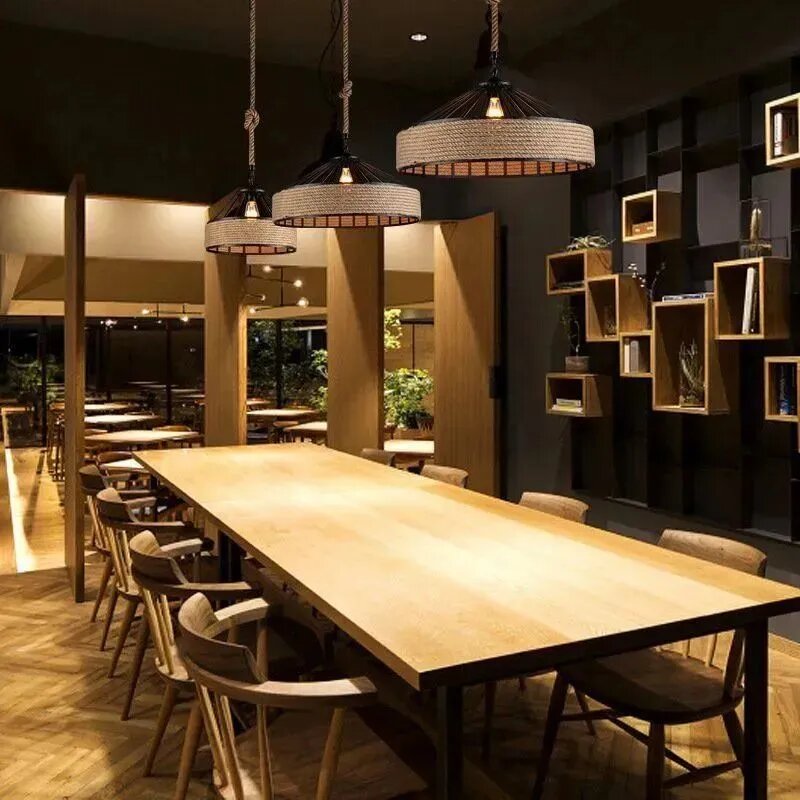 Плетеная бамбуковая люстра ручной работы 30cm для кафе/ресторана в стиле кантри