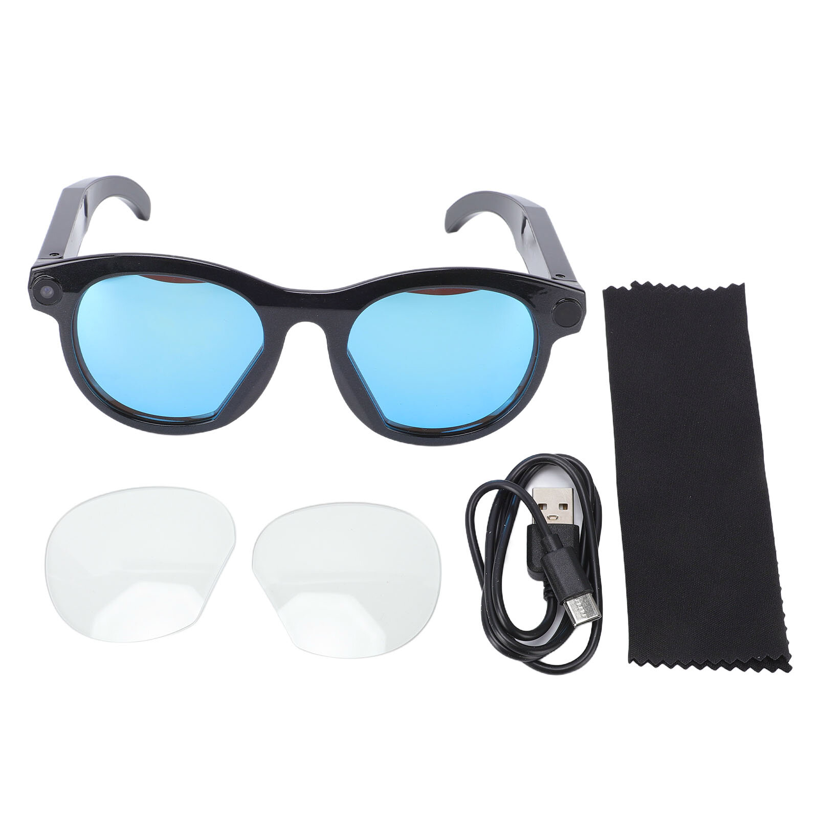 Умные Очки с Искусственным Интеллектом с Камерой 2MP HD 1080P Перевод Видео В Реальном Времени Голосовое Управление BT5.4 WiFi6 для Езды На велосипеде, Поездок, Встреч, Записи Видеоблогов