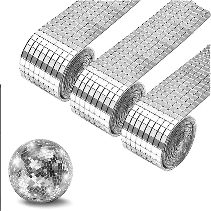 Зеркальная лента мозаика самоклеящаяся, 3 шт, 100x4 см, для декора стен и мебели