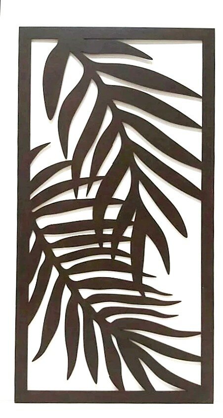 Модульное панно на стену из дерева "листья 2е из 3" для интерьера