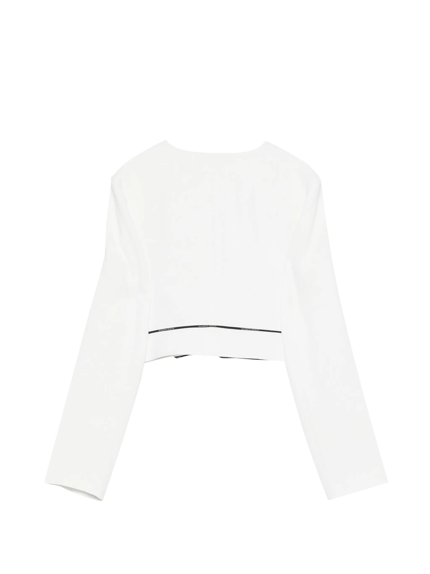 Куртка Elisabetta Franchi Black-trim jacket, размер 4 года, бежевый/белый — фото 1