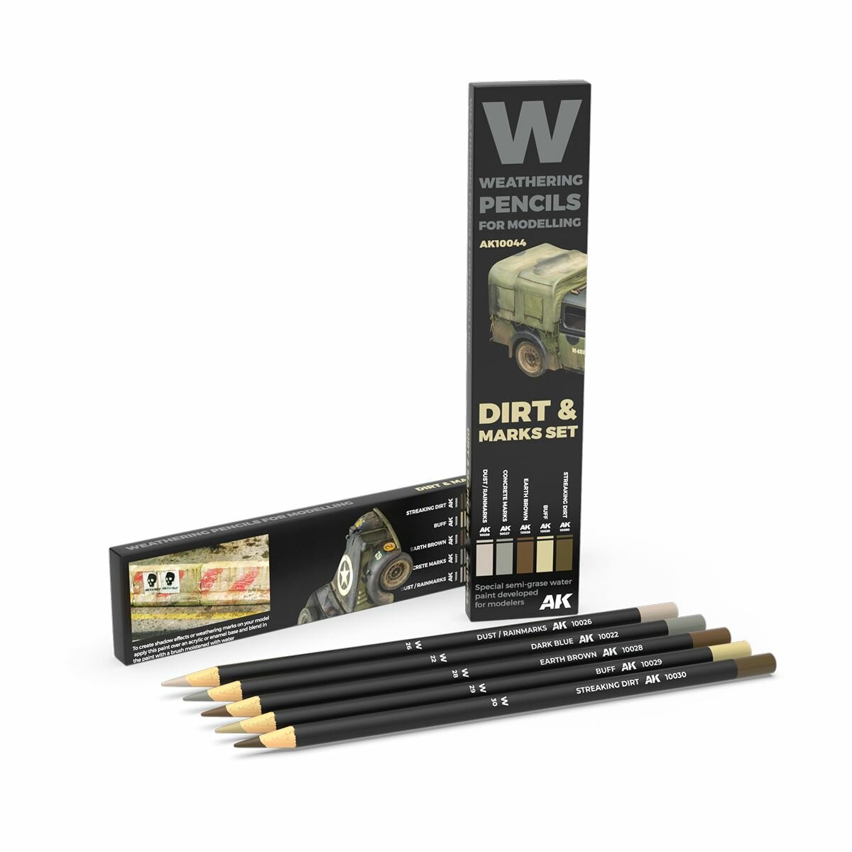 Набор карандашей для моделирования AK Interactive Weathering Pencils Dirt Marks set