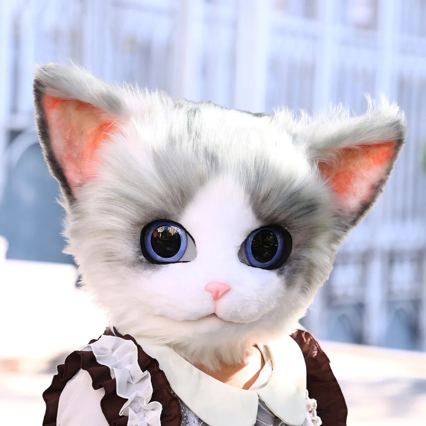 Пушистая маска кота Кигуруми Ragdoll B