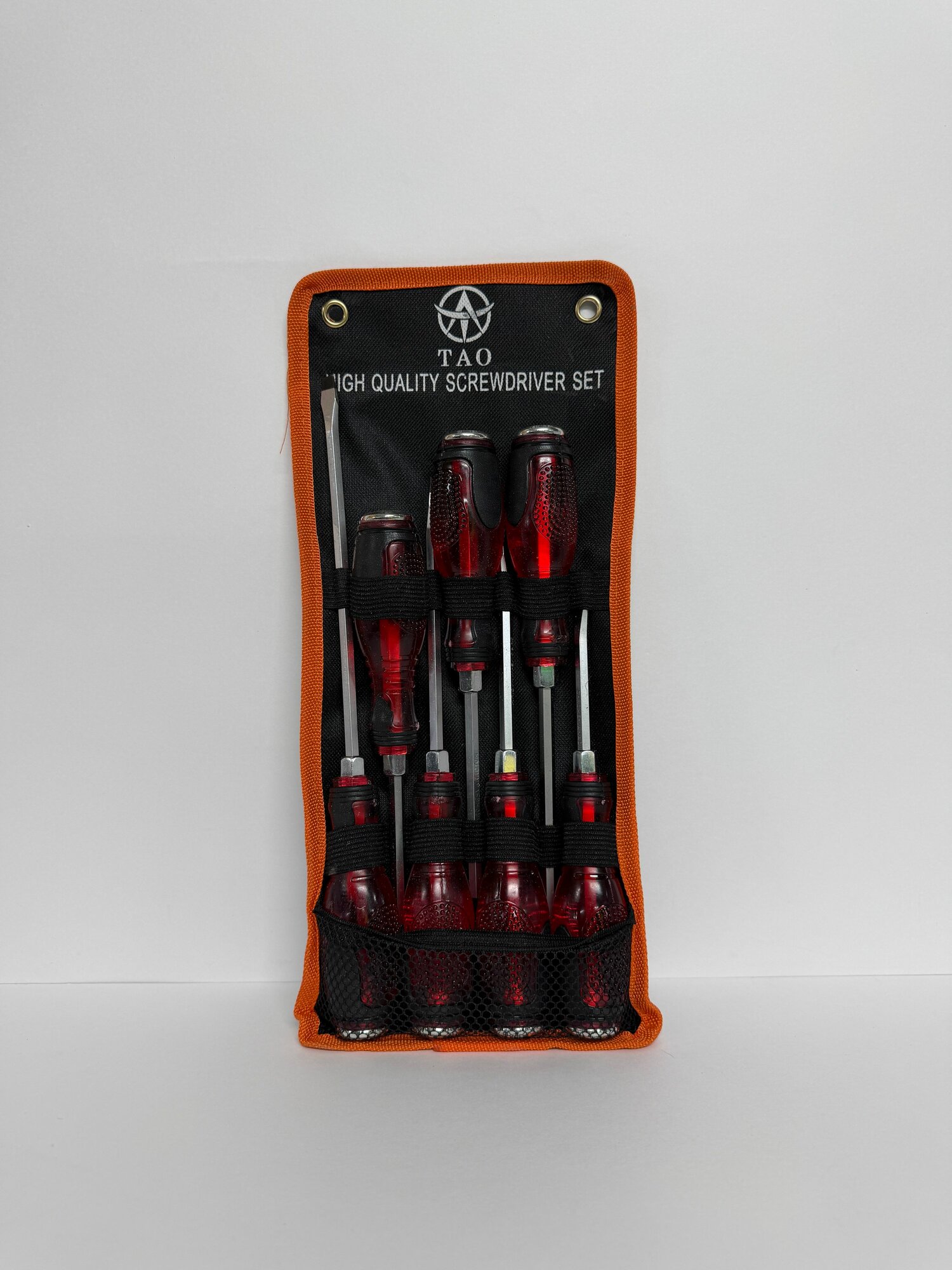 Набор отверток ударных 7 штук PH и SL, усиленные стержни из стали CrV и металлический затыльник, двухкомпонентные рукоятки, ударная отвертка, красный (1 шт.), арт: 1589-К